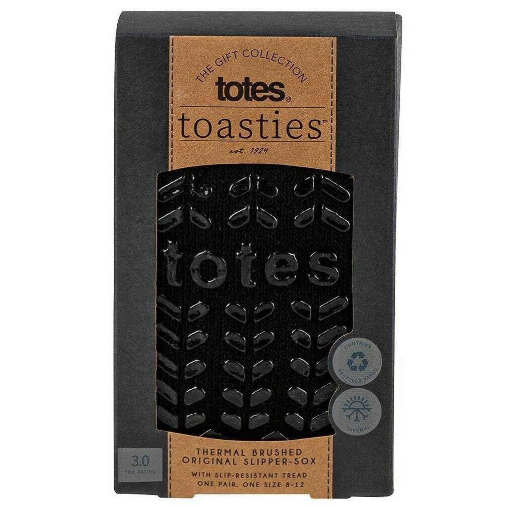 Totes Toasties Black Thermal Original Slipper Socks | The Socks Emporium