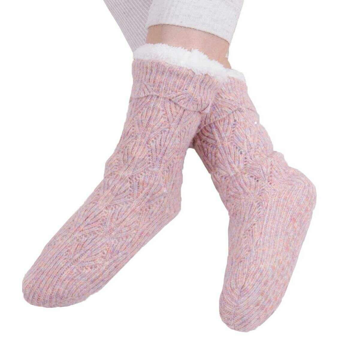 Totes Toasties Pink Texture Slipper Socks | The Socks Emporium