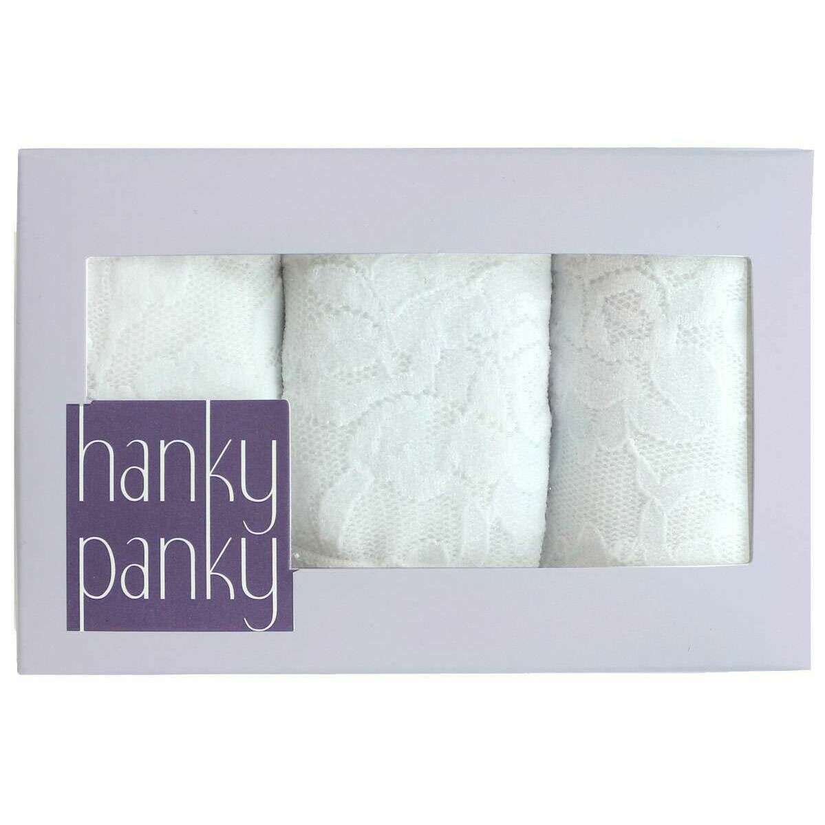 Hanky Panky White Signature Lace 3 Pack Low Rise Thong | The Socks Emporium