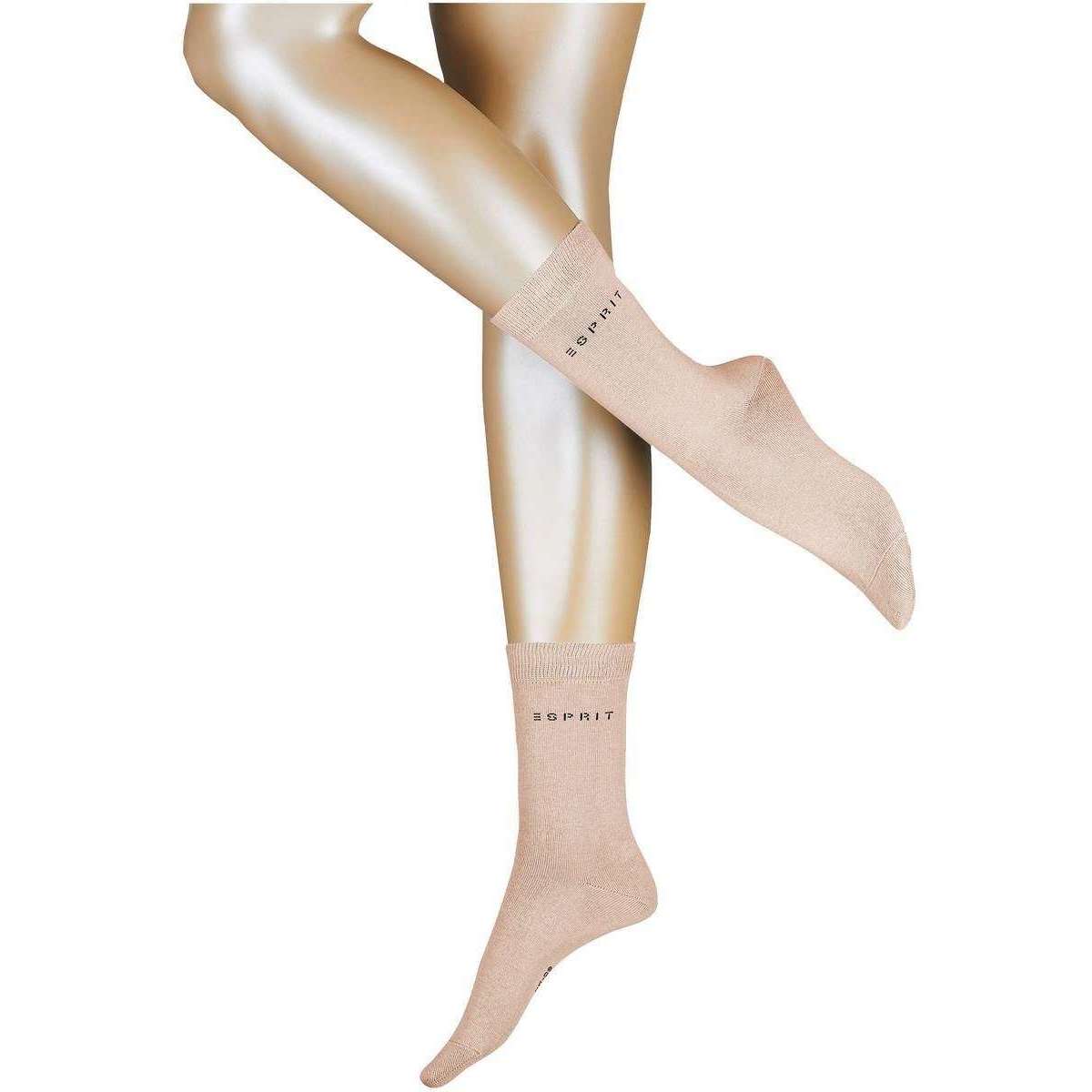 Esprit Beige Uni 2 Pack Socks | The Socks Emporium