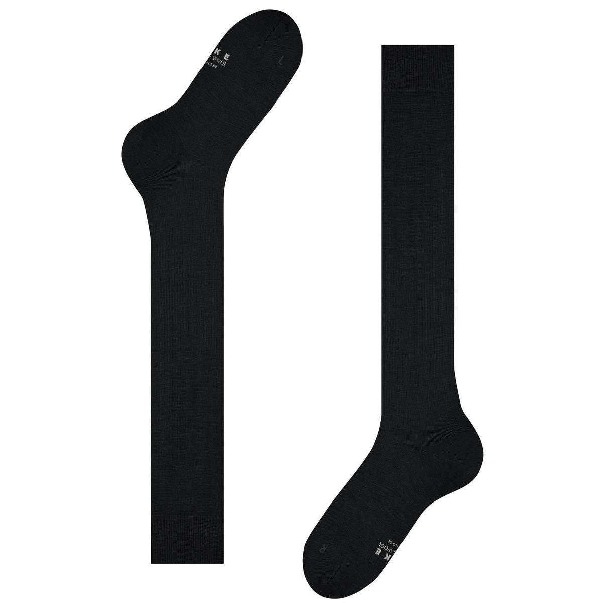 Falke Black Energizing Wool Knee High Socks The Socks Emporium
