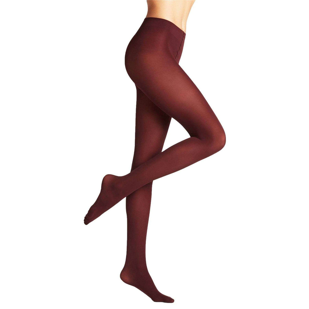 Falke Burgundy Pure Matt 50 Deiner Tights | The Socks Emporium