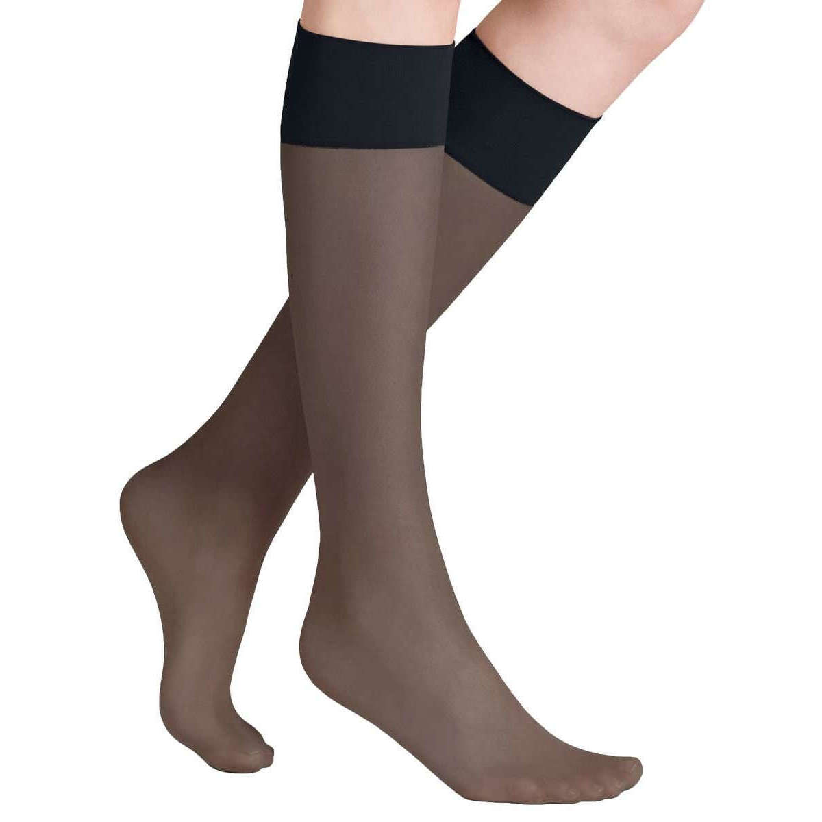 Falke Navy Pure Matt 20 Denier Knee High Stockings | The Socks Emporium