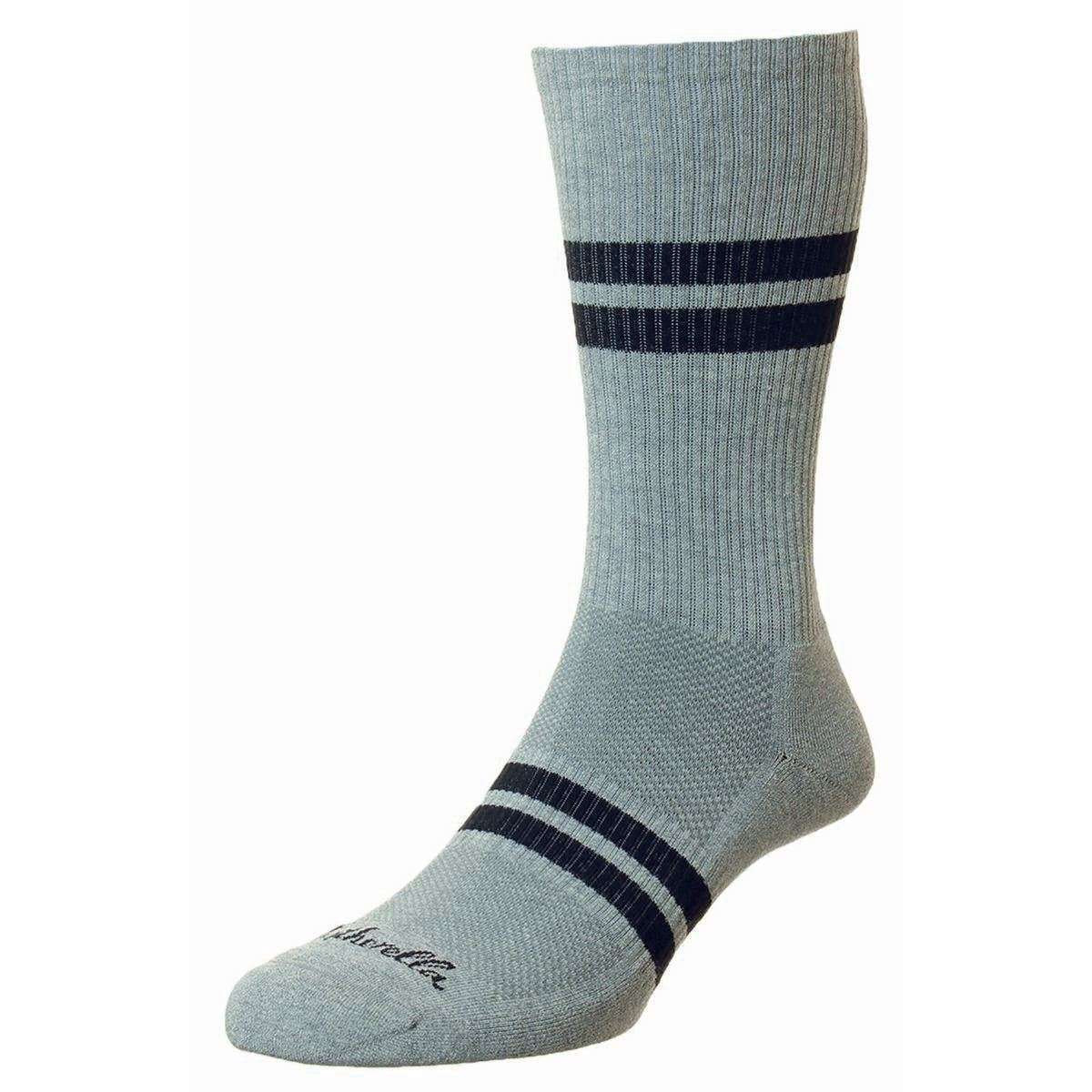 Pantherella Grey Spirit Egyptian Cotton Sports Socks | The Socks Emporium